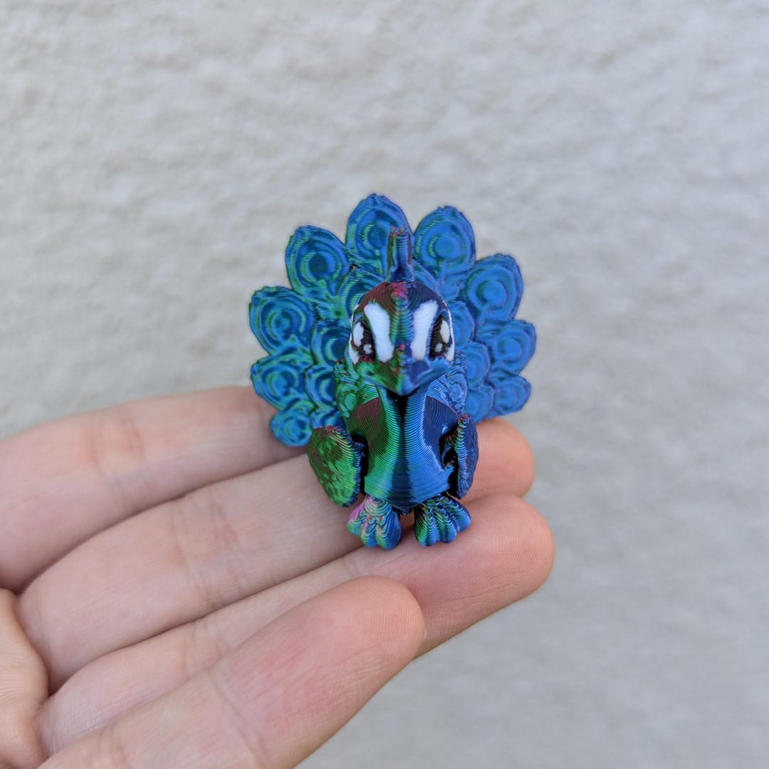 Mini Peacock 3D Printed Articulated Figure: Flexi Models, Intricate ...