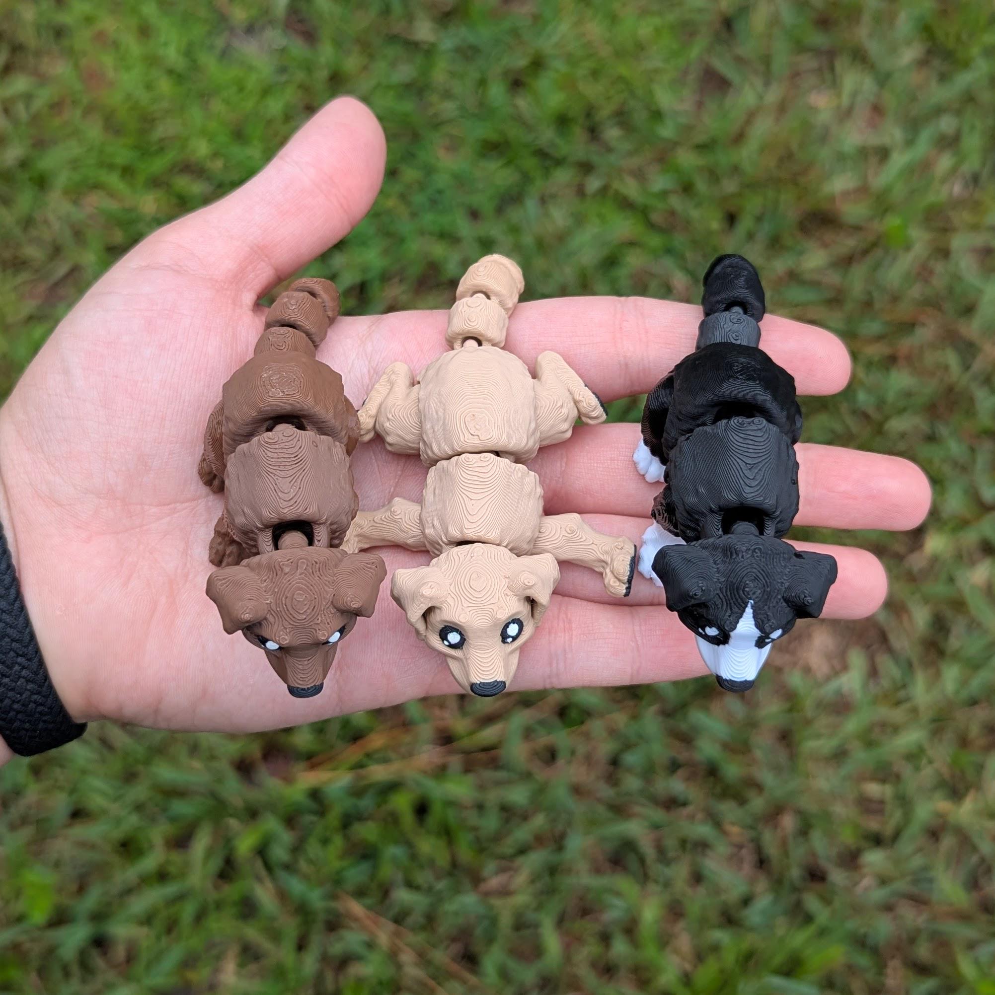 Mini Dog 3D Printed Articulated Figure: Doggo Fidget Flexi, Pocket Pet ...