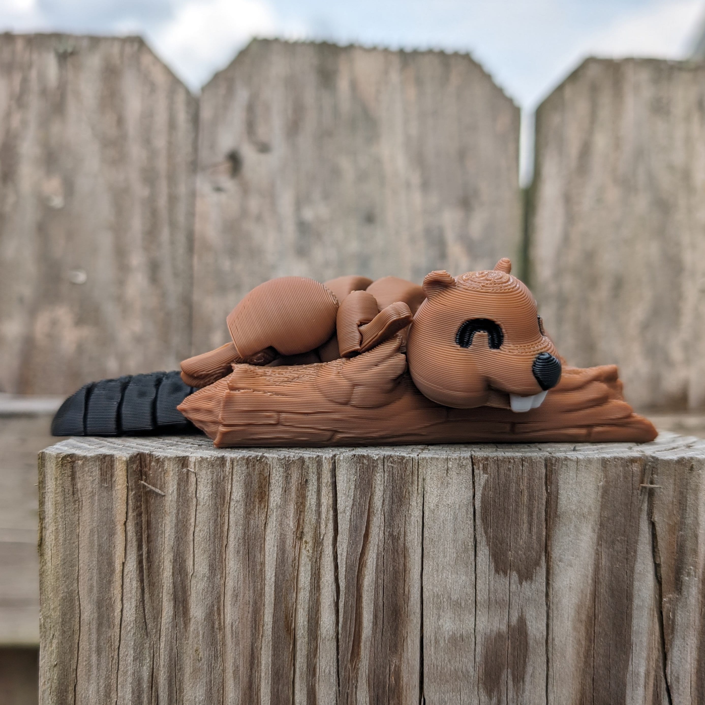 Flexi Beaver 3D Printed Articulated Figure With or Without Log: Musk ...