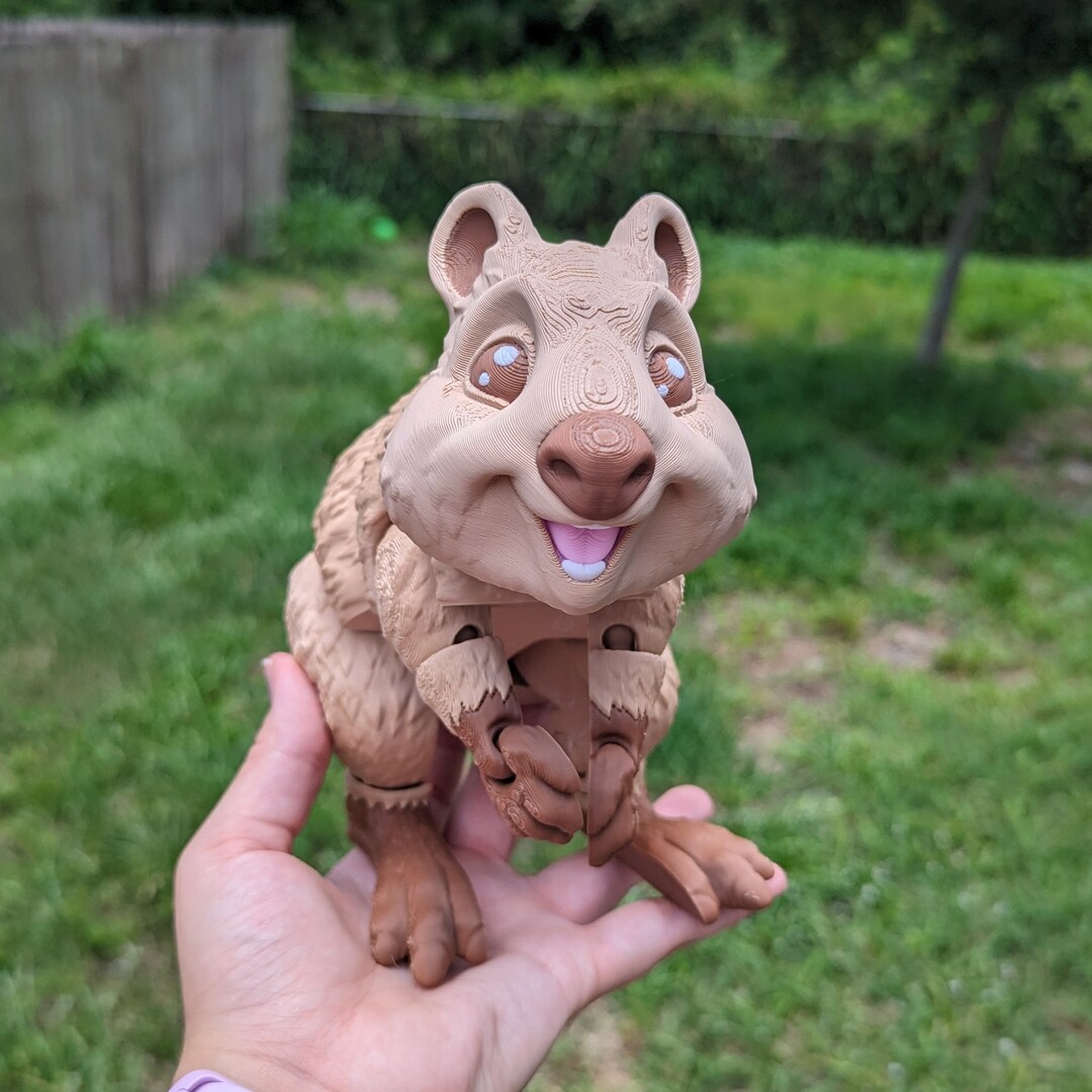 Quokka 3D Printed Articulated Figure: Regular or Jumbo, Smiling ...