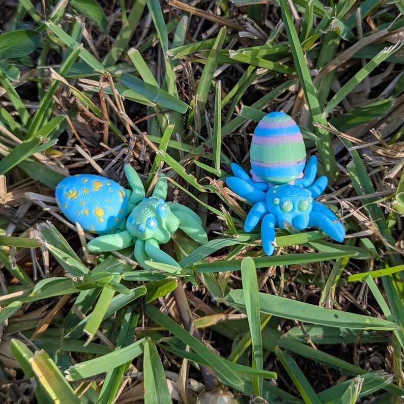 Mini Egg Spider 3D Printed Articulated Figure: Easter Egg, Spring ...