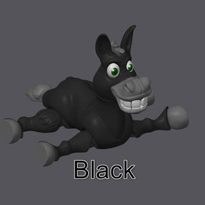 Grinning Donkey 3D Printed Figure - Cute Smiling Donkey - Twisting Head ...