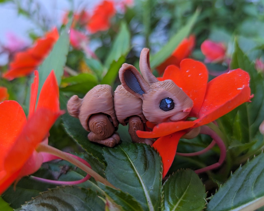 Mini Bunny 3D Printed Articulated Figure: Spring, Easter, Rabbit ...