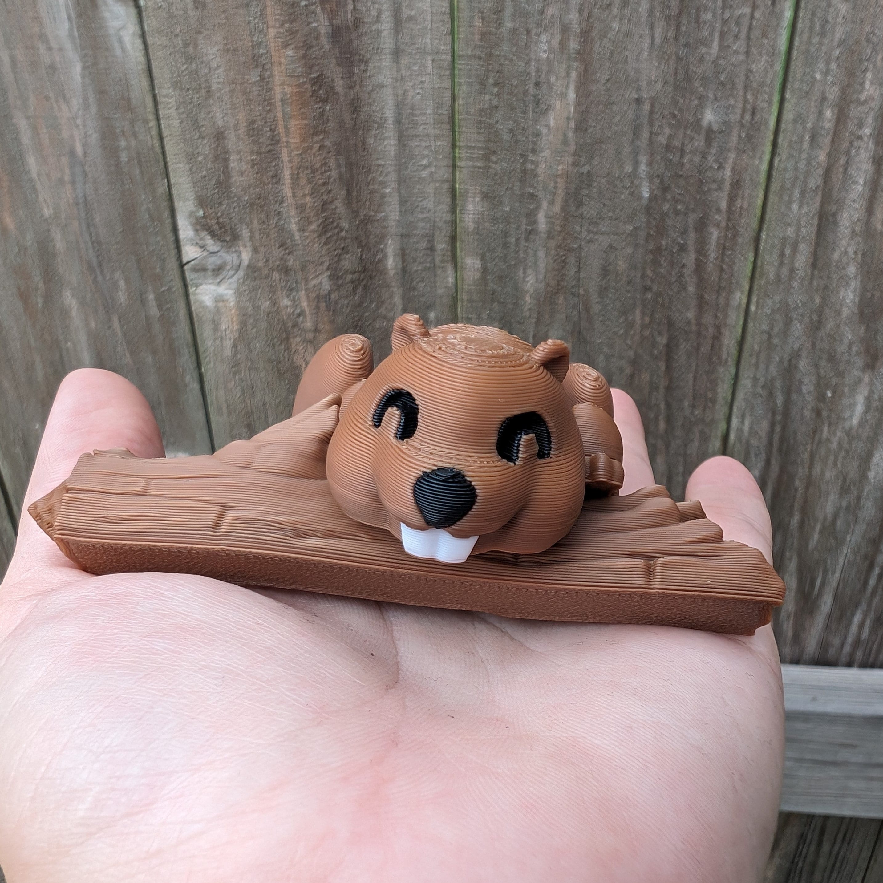 Flexi Beaver 3D Printed Articulated Figure With or Without Log: Musk ...