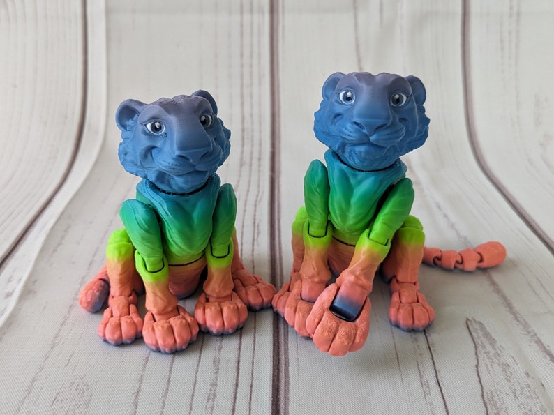 Articulated Tiger Figurine - 3D Printed Model - Cats - Friendly Movable ...