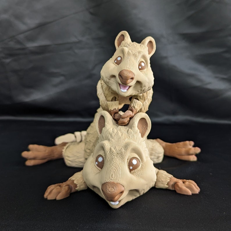Quokka 3D Printed Articulated Figure: Regular or Jumbo, Smiling ...