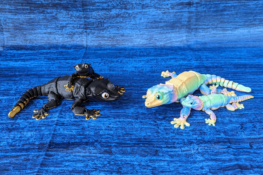 Crested Gecko Figure, Articulated 3D Printed Reptile Desk Buddy ...