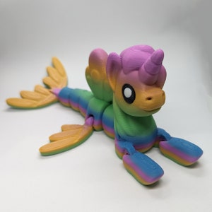 Mermaid Unicorn Magical 3D Printed Articulated Figure: Pegacorn ...