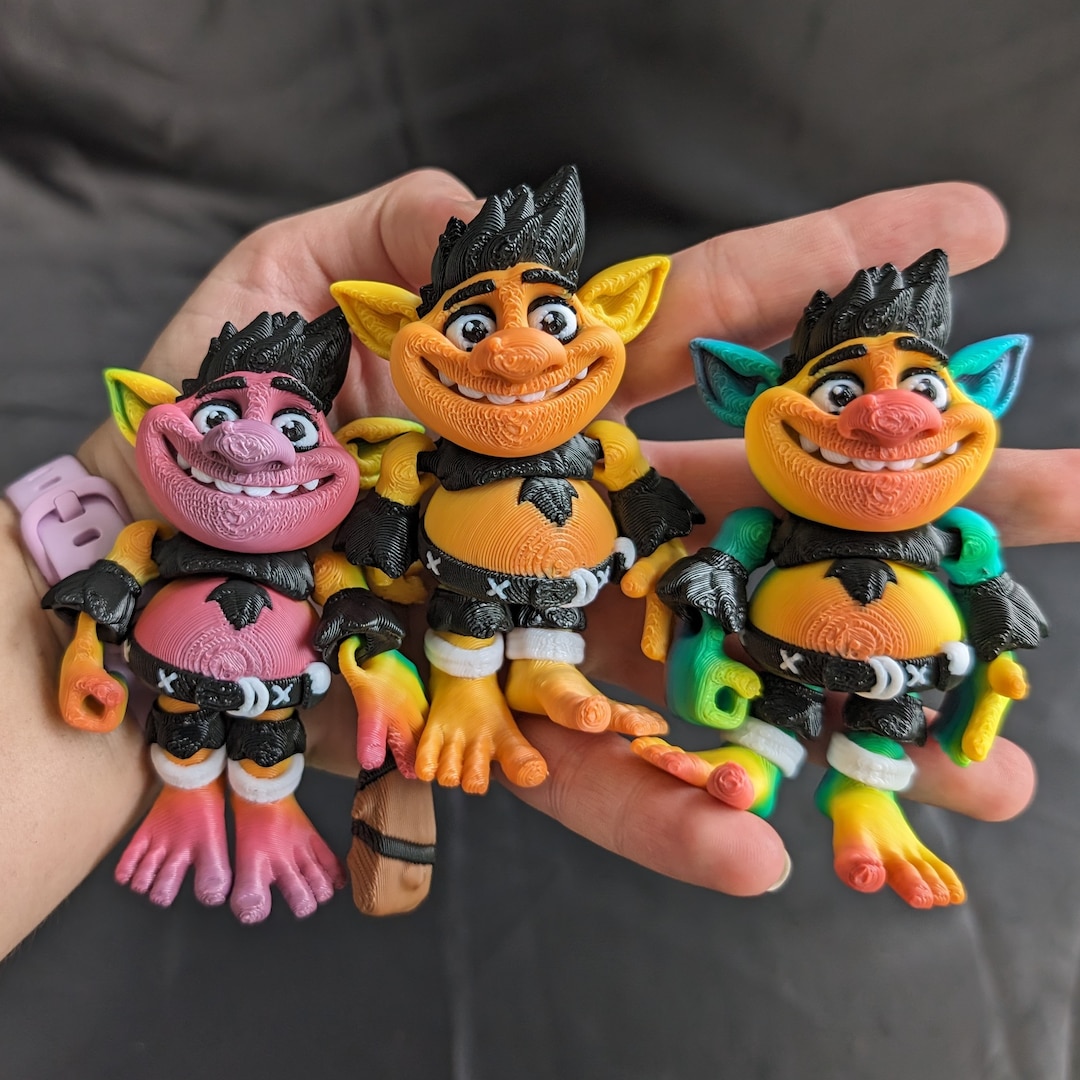 Small Troll 3D Printed Fidget Figure - Friendly Troll Model - Fun Desk ...
