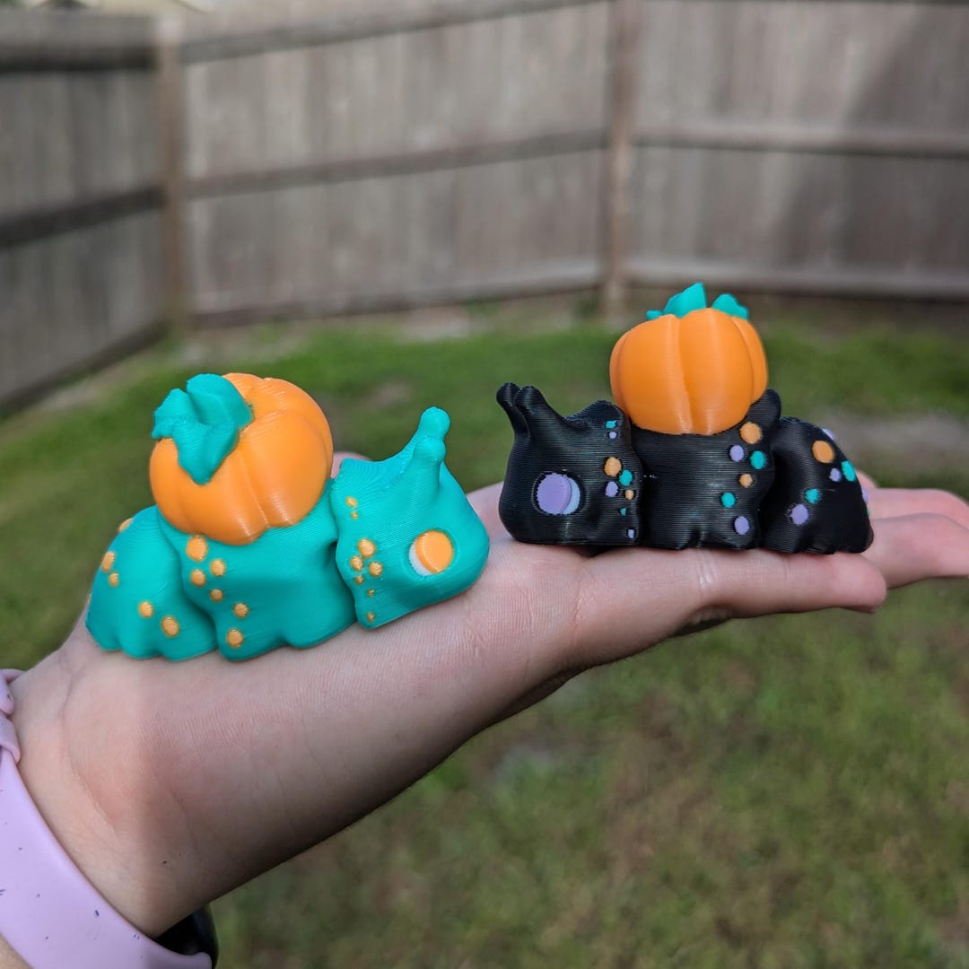 Pumpkin Snail 3D Printed Articulated Figure: Halloween, Fall, Spooky ...
