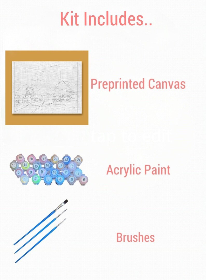 Egyptian Pyramids Paint by Numbers Kit: Acrylic Landscape Art - Etsy