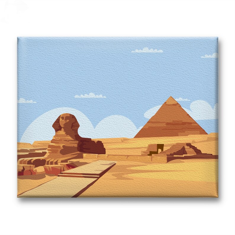 Egyptian Pyramids Paint by Numbers Kit: Acrylic Landscape Art - Etsy
