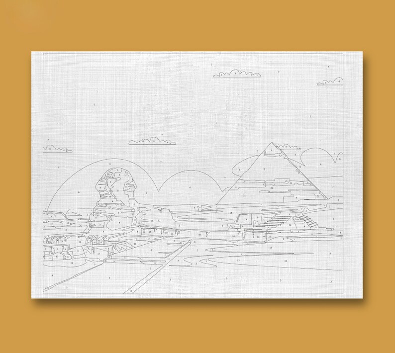 Egyptian Pyramids Paint by Numbers Kit: Acrylic Landscape Art - Etsy
