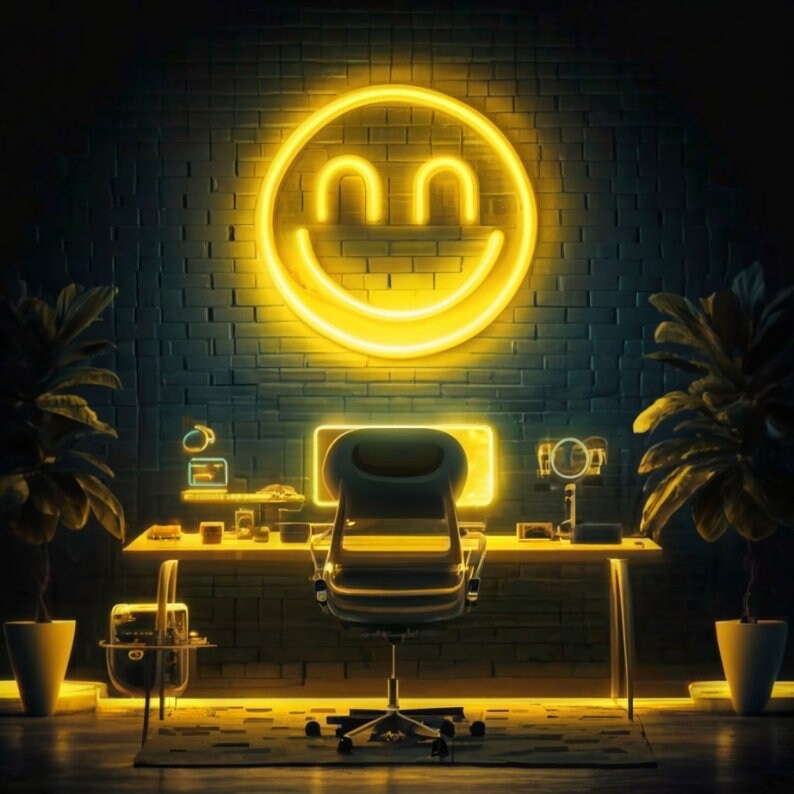 Smiley Face Neon Sign Led Neon Sign Bedroom Personalized Gifts Wedding ...