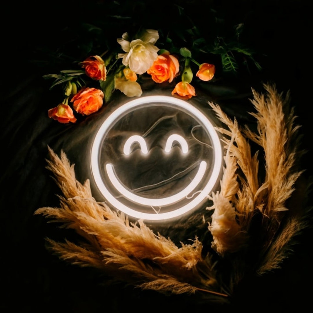 Smiley Face Neon Sign Neon Sign Bedroom Custom Neon Sign for Kids Neon ...