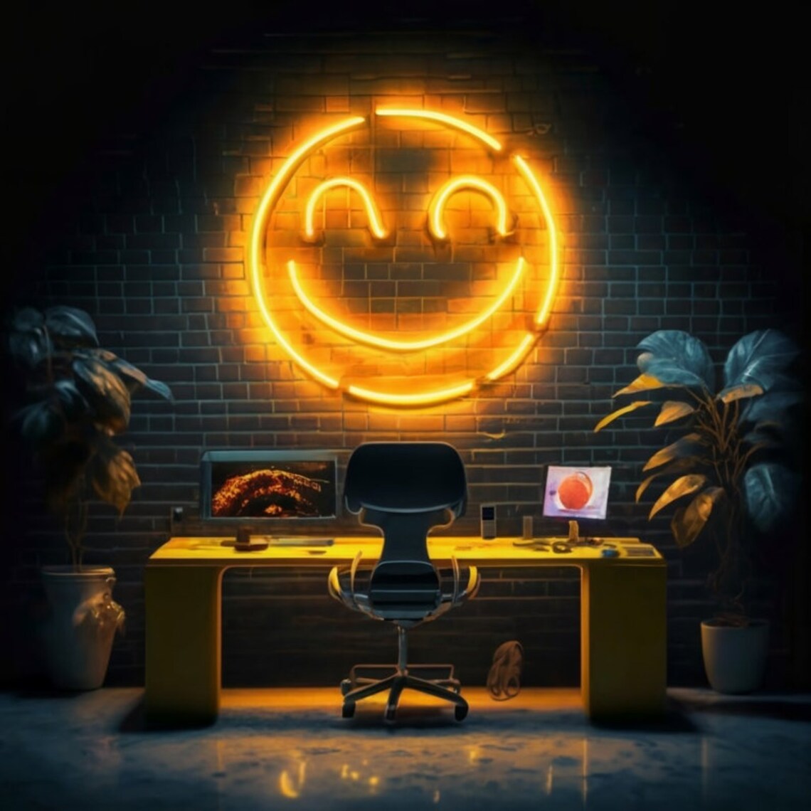 Smiley Face Neon Sign Led Neon Sign Bedroom Personalized Gifts Wedding ...
