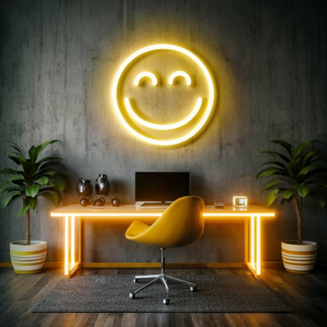 Smiley Face Neon Sign Led Neon Sign Bedroom Personalized Gifts Wedding ...