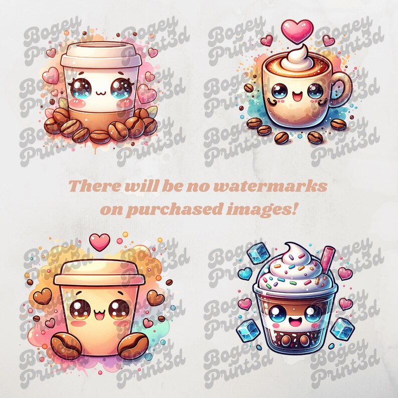 Cute Watercolor Coffee Theme Clipart - Coffee Love, Cute Adorable ...