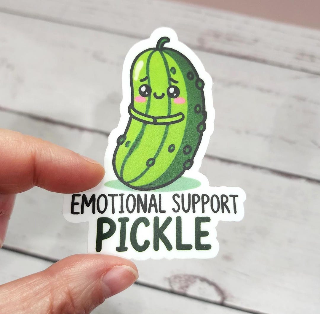 Emotional Support Pickle Sticker - Etsy