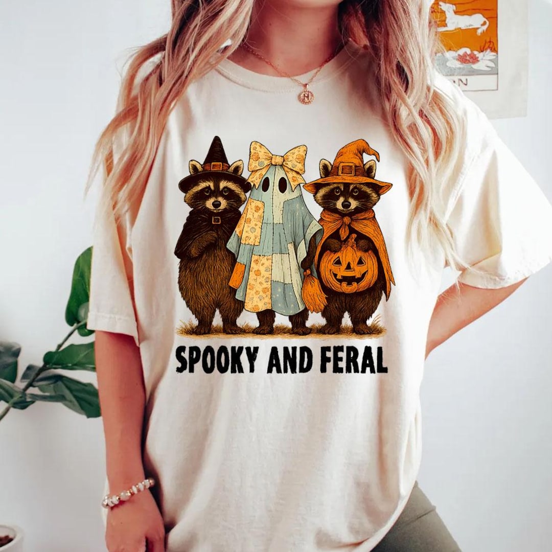 Halloween Raccoon Png, Creepy Cute Raccoon Ghost Clipart, Retro Spooky ...
