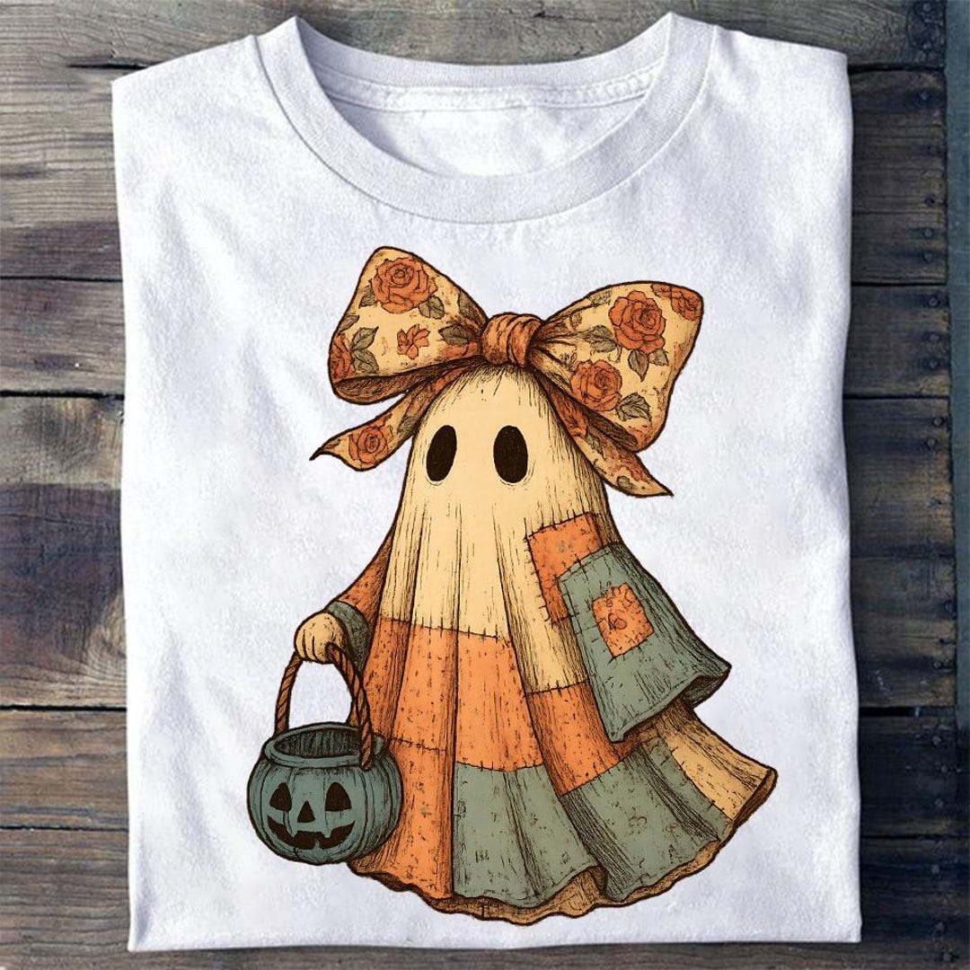 Fantôme Halloween rétro en jean bleu denim, fantôme fantasmagorique ...