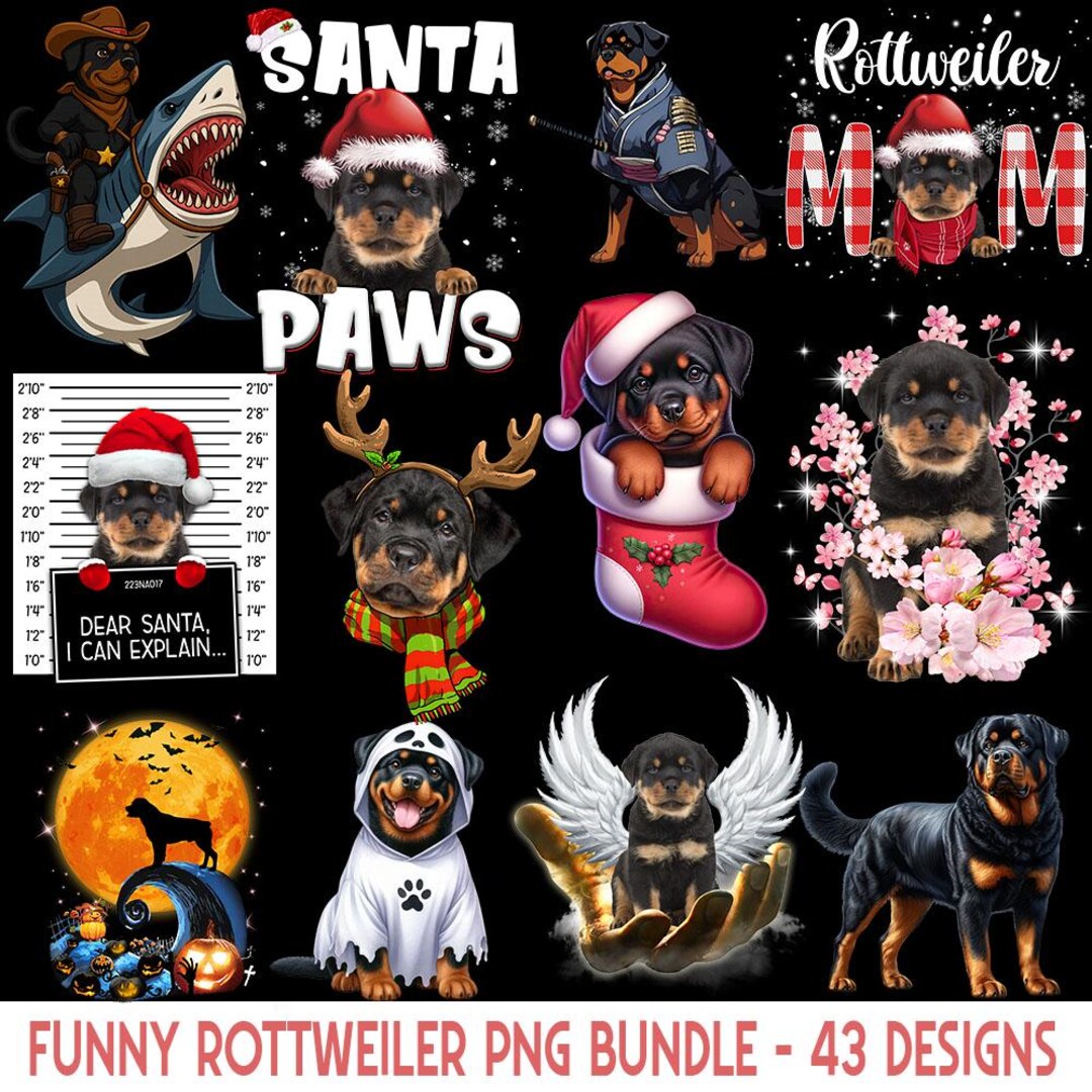 Rotti Quote X43 BUNDLE Png, Bundle Rottweiler Svg, Rotti Puppy Svg ...