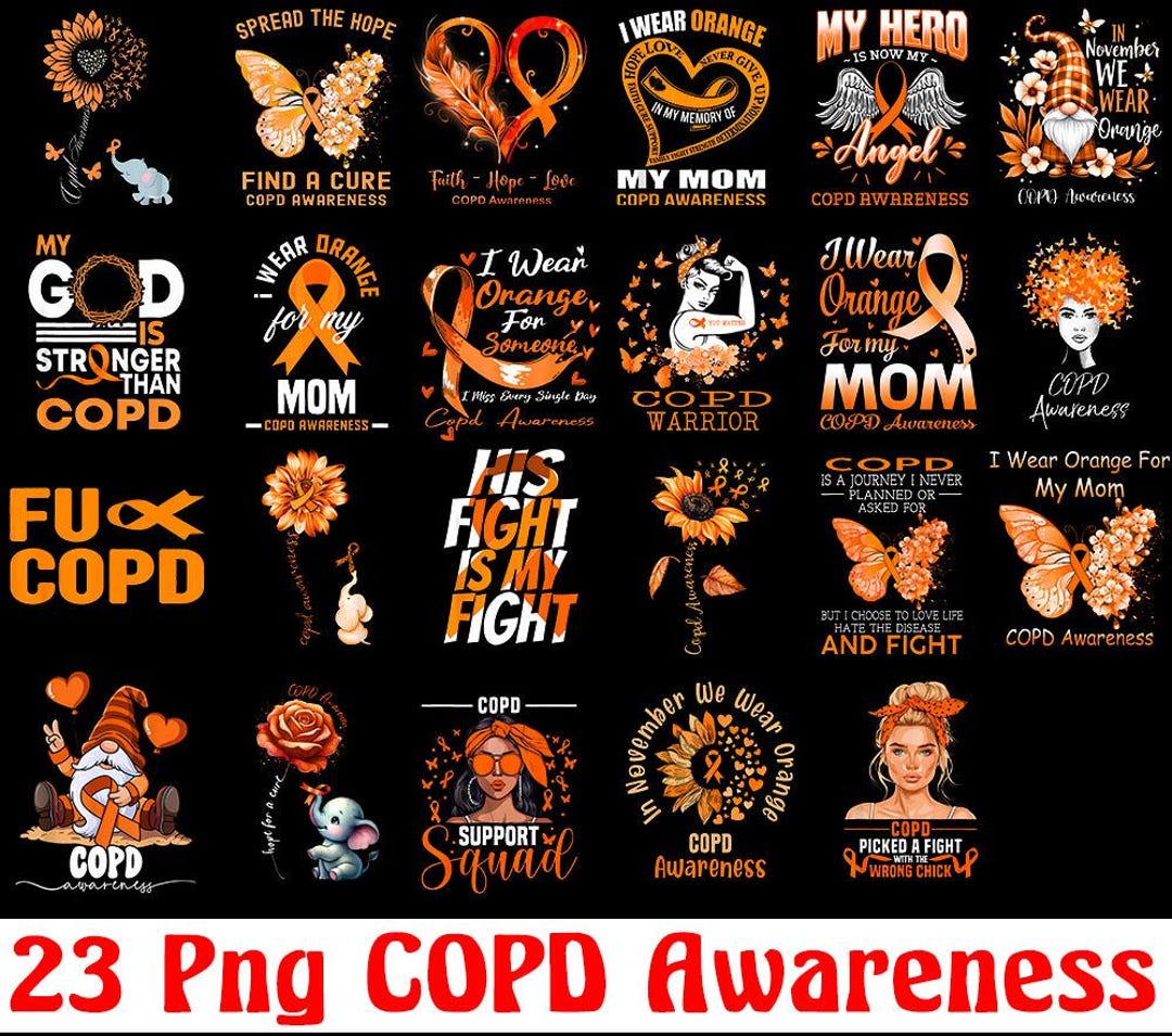 23 COPD Awareness Png-Bundle, COPD Ribbon Png, Ribbon Orange Png ...