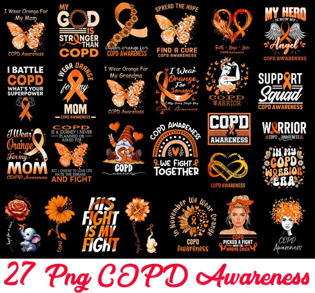 27 COPD Awareness Png Bundle, COPD Ribbon Png, Ribbon Orange Png ...
