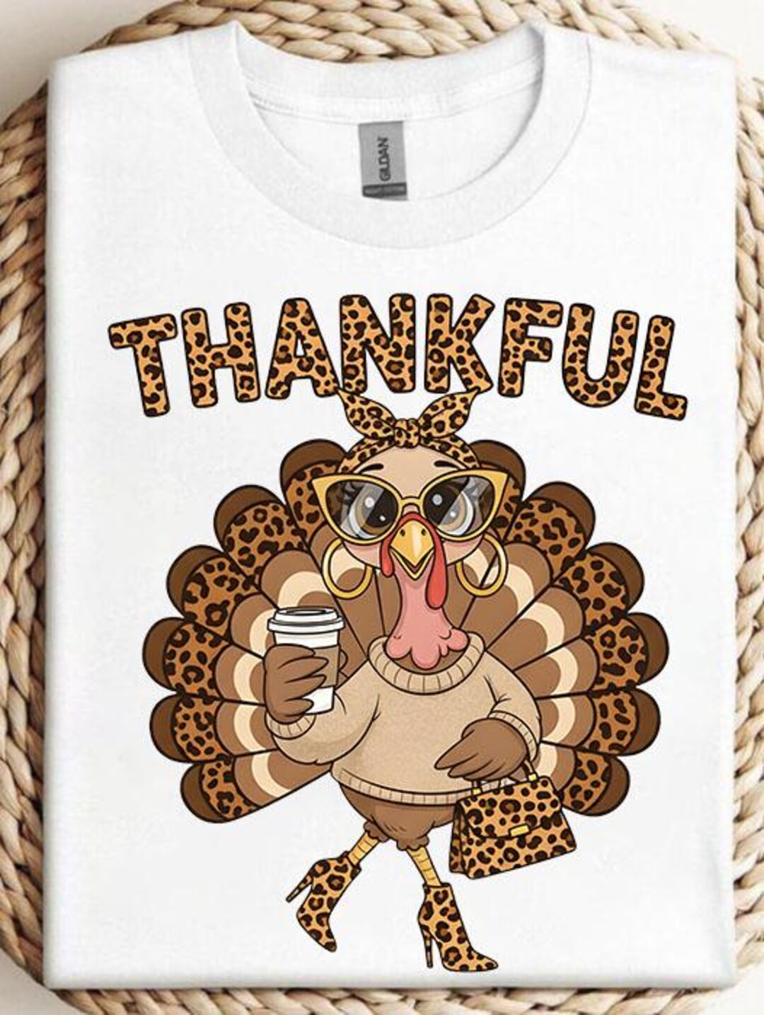 Boujee Turkey PNG, Glam Leopard Print Thanksgiving PNG, Fancy Fall ...