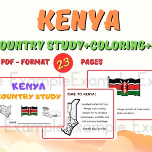 Kenya Country Study+coloring+ex Activities - Etsy