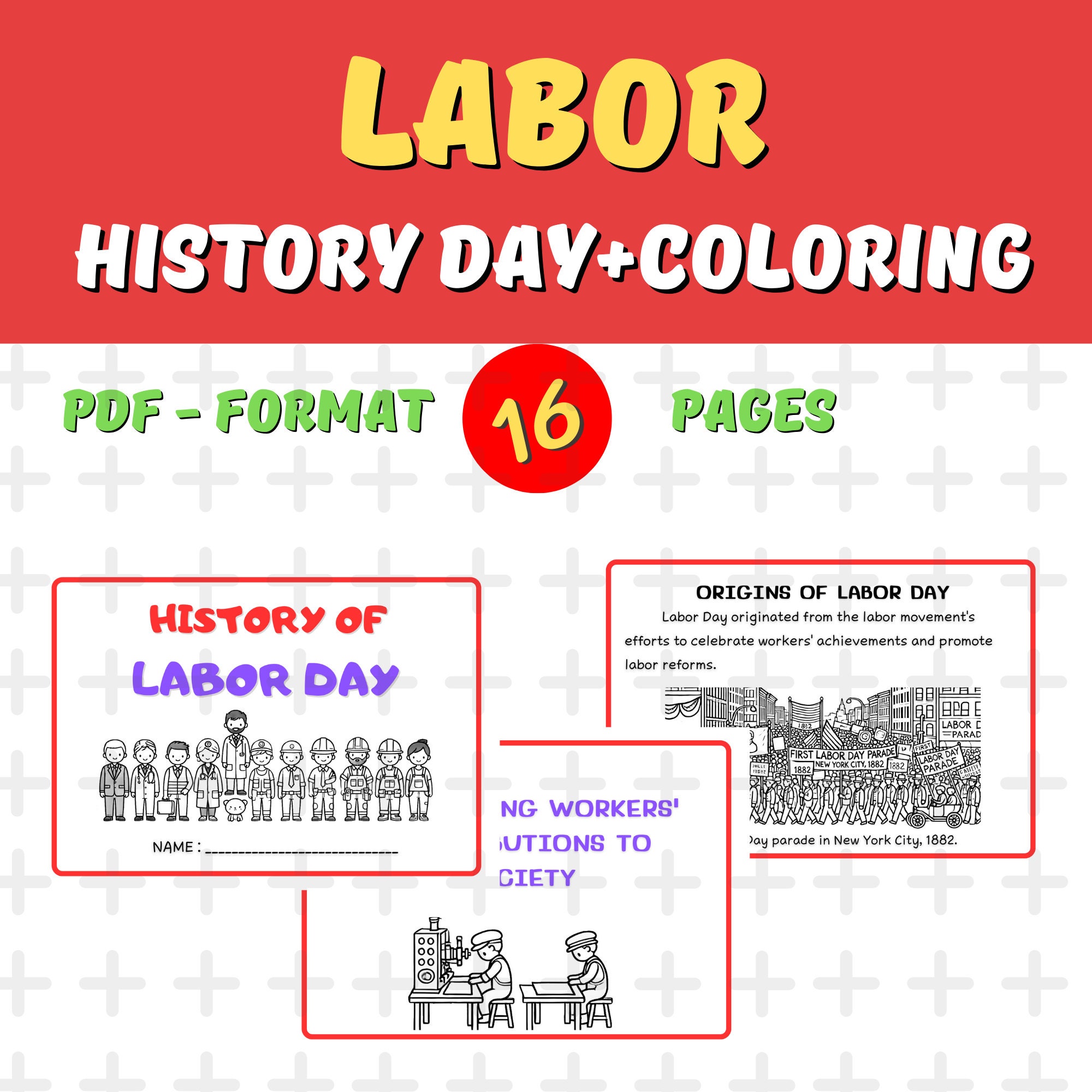 Labor History Day+coloring Pages for Kids | Labor History Kids | Labor ...