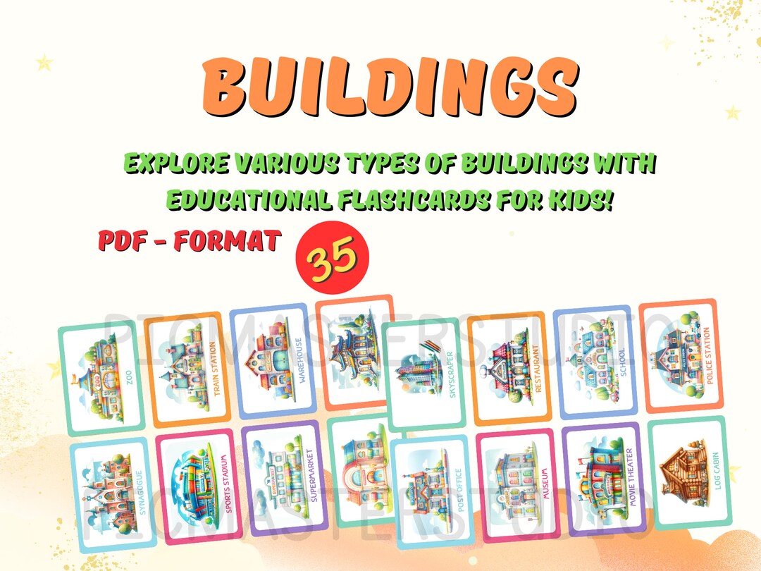 35 Architectural Adventures: Fun and Educational BUILDINGS Flashcards ...