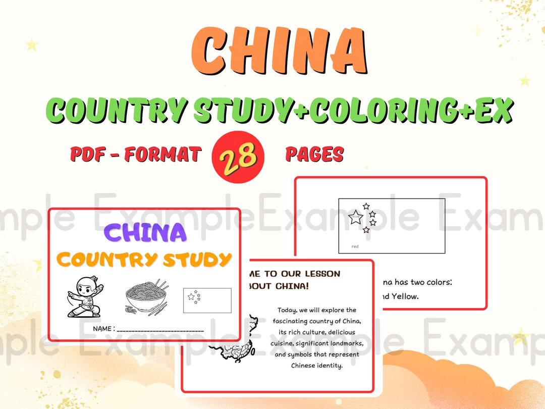 China Country Study+coloring+ex Activities - Etsy