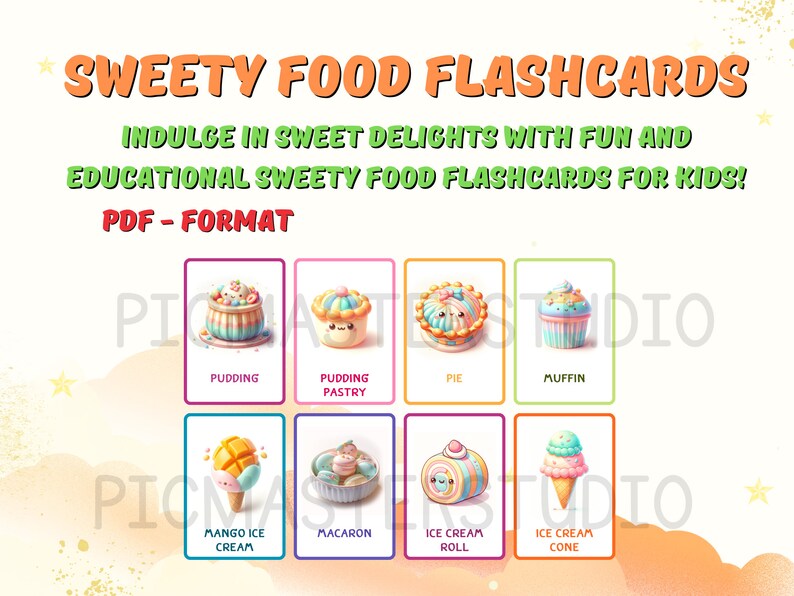 Sweet Delights for Little Minds: Educational Sweety Food Flashcards for ...