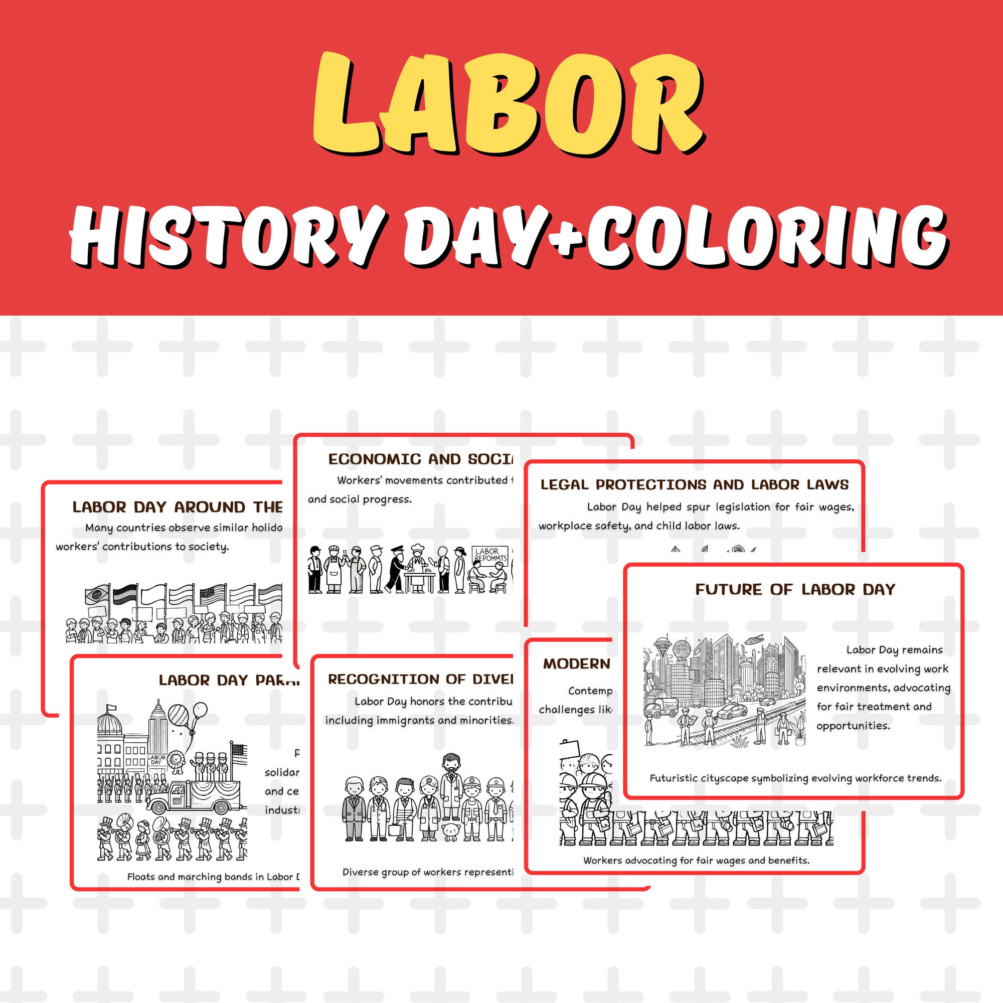 Labor History Day+coloring Pages for Kids | Labor History Kids | Labor ...