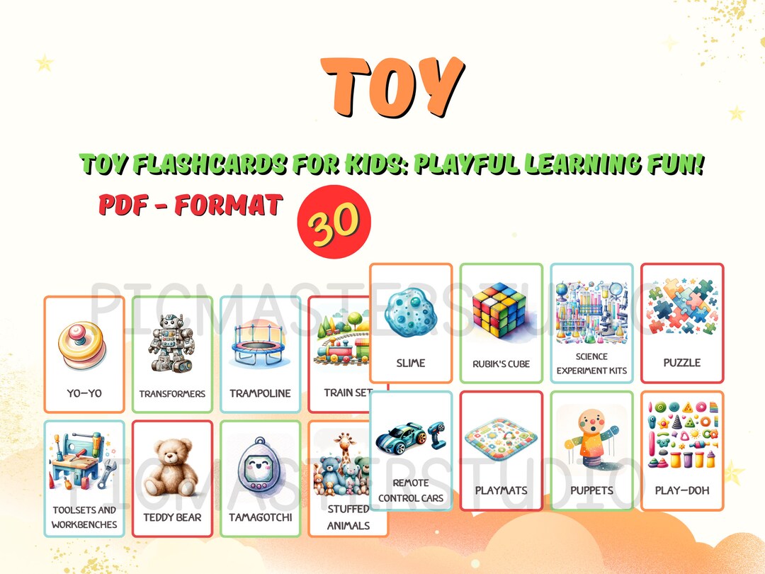 30 Play and Learn: Toys Flashcards for Kids Explore a World of Fun and ...