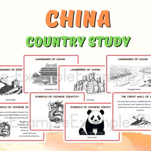 China Country Study+coloring+ex Activities - Etsy