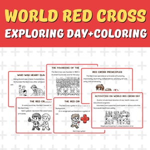 Exploring World Red Cross Day+coloring Pages for Kids - Etsy