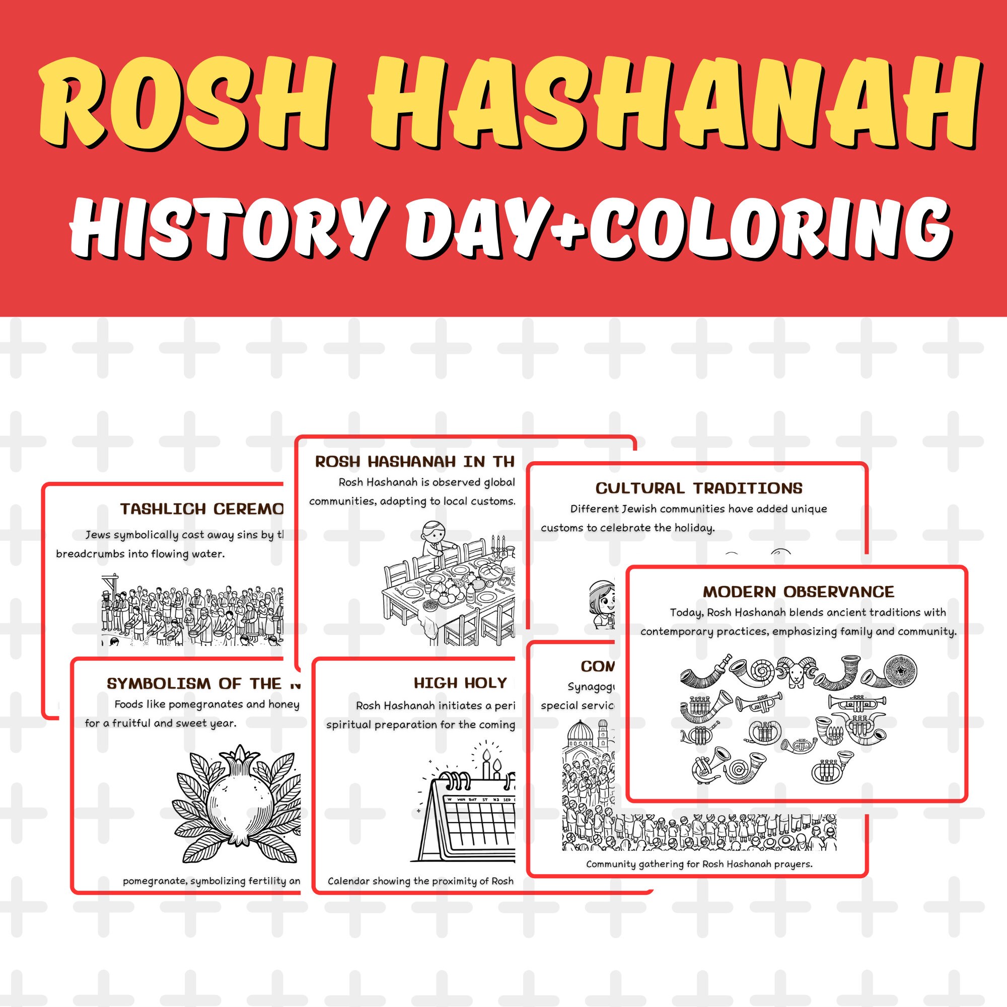 Rosh Hashanah History Day+coloring Pages for Kids | Rosh Hashanah Kids ...