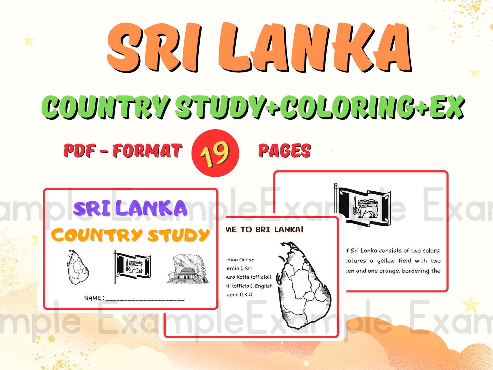 Sri Lanka Country Study+coloring+ex Activities - Etsy