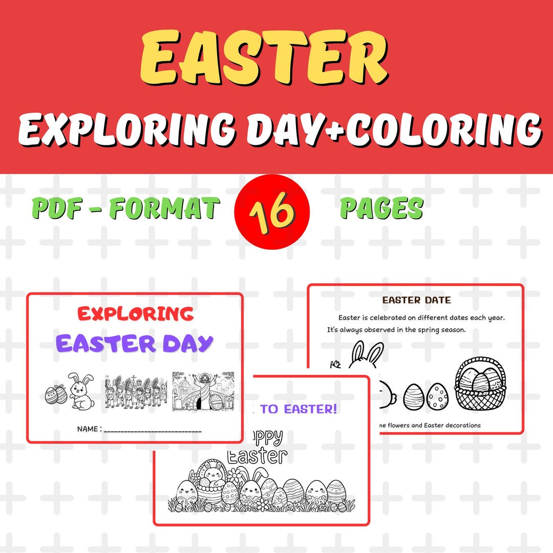 Exploring Easter Day+coloring Pages for Kids - Etsy