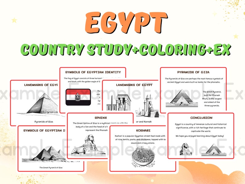 Egypt Country Studycoloringex Activities - Etsy
