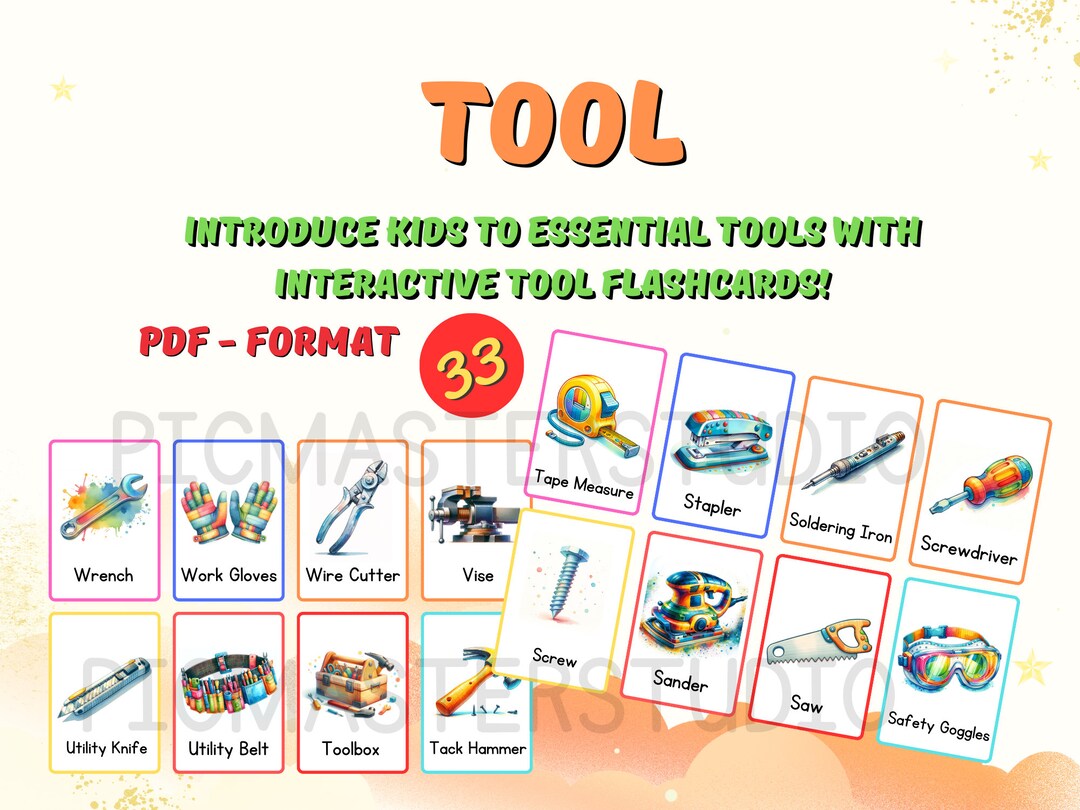 33 Little Builders: Engaging Tool Flashcards for Kids Explore the ...