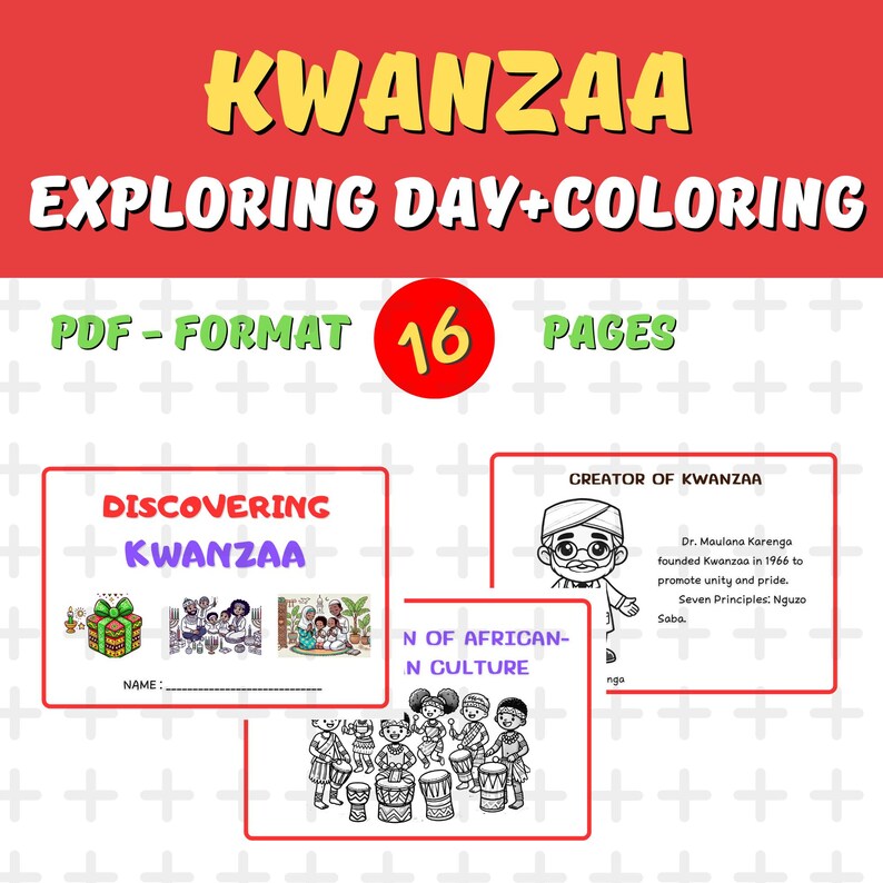 Exploring Kwanzaa Day+coloring Pages for Kids - Etsy