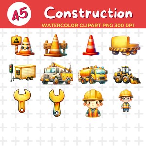 45 Construction Vehicle Clipart Kids Watercolor : Explore Construction ...