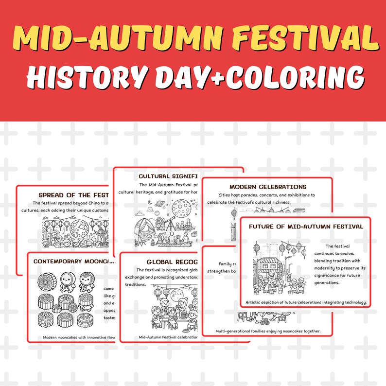 Mid-autumn Festival History Day+coloring Pages for Kids | Mid-autumn ...