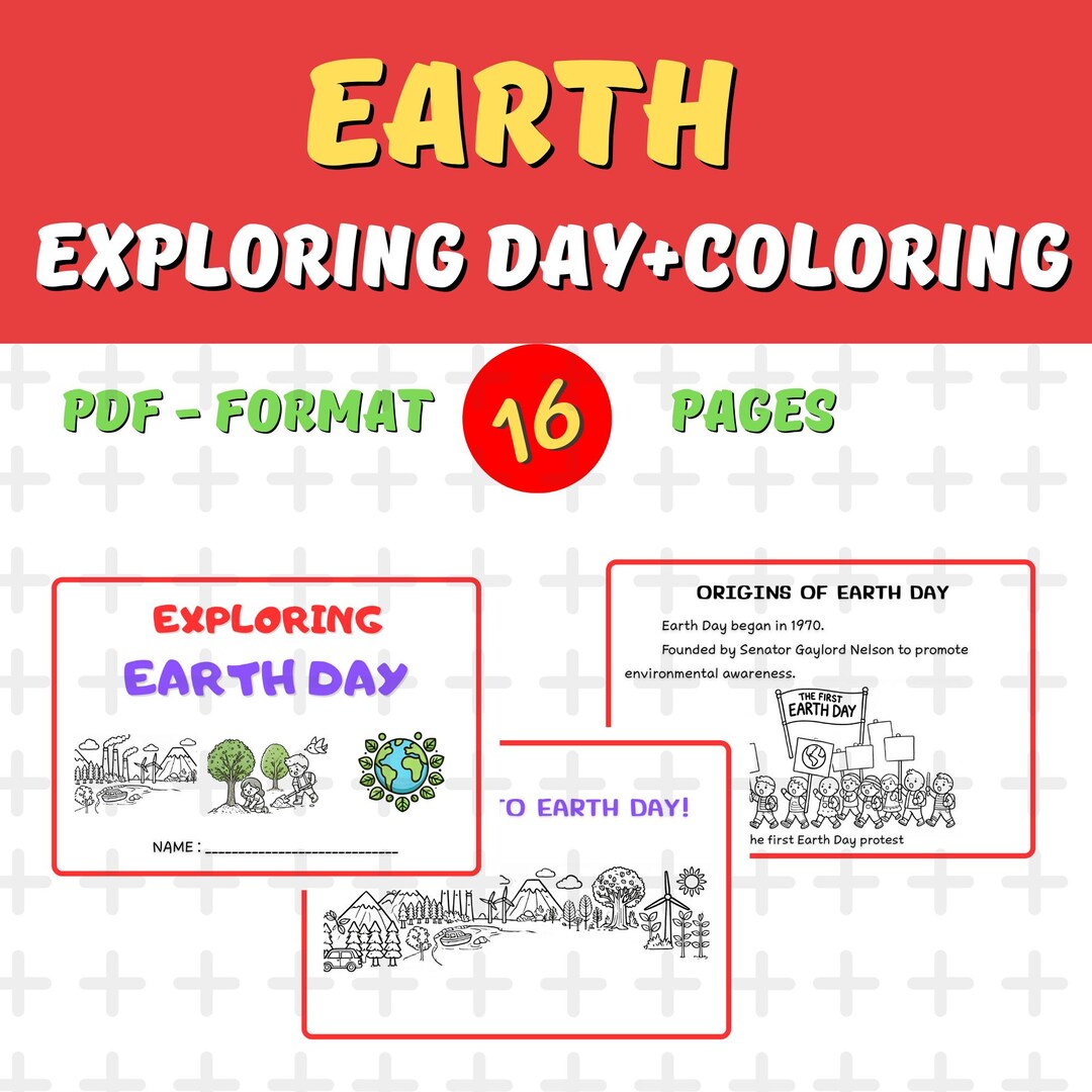 Exploring Earth Daycoloring Pages for Kids - Etsy