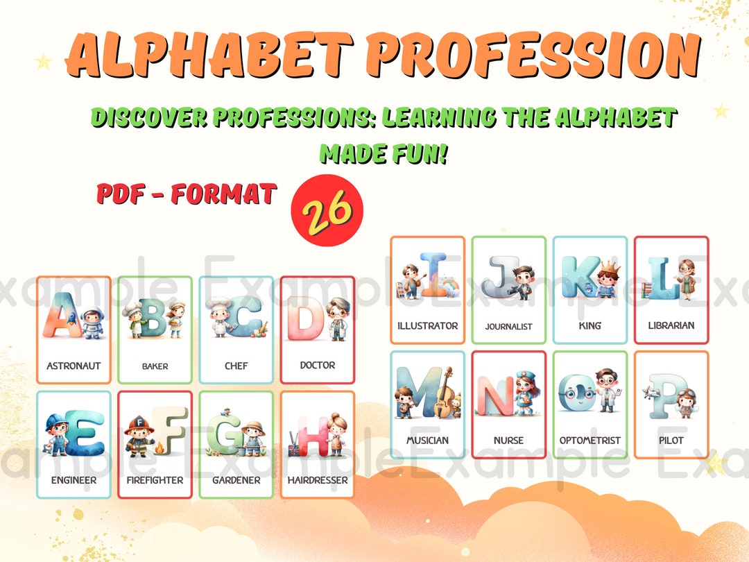 Discover Alphabet Professions: Fun and Educational Flashcards for Kids ...