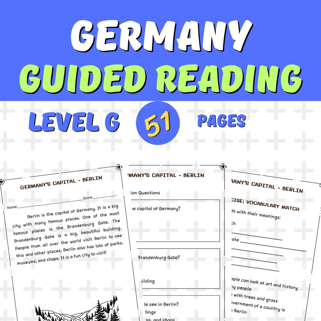 Germany 1st Grade Guided Reading Passages & Questions Levels G - Etsy