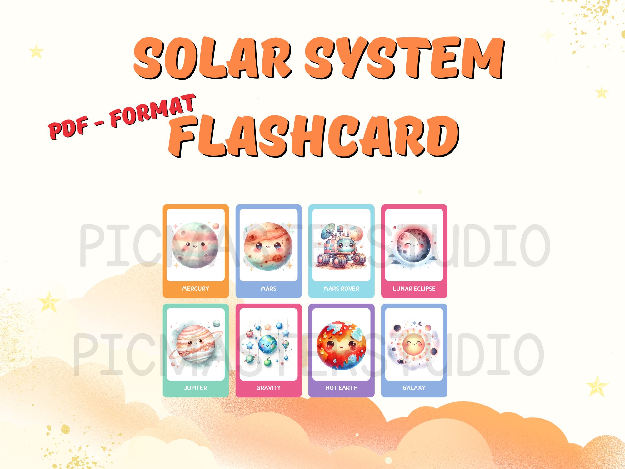 Solar System Flashcards for Kids: Explore the Cosmos Fun and - Etsy